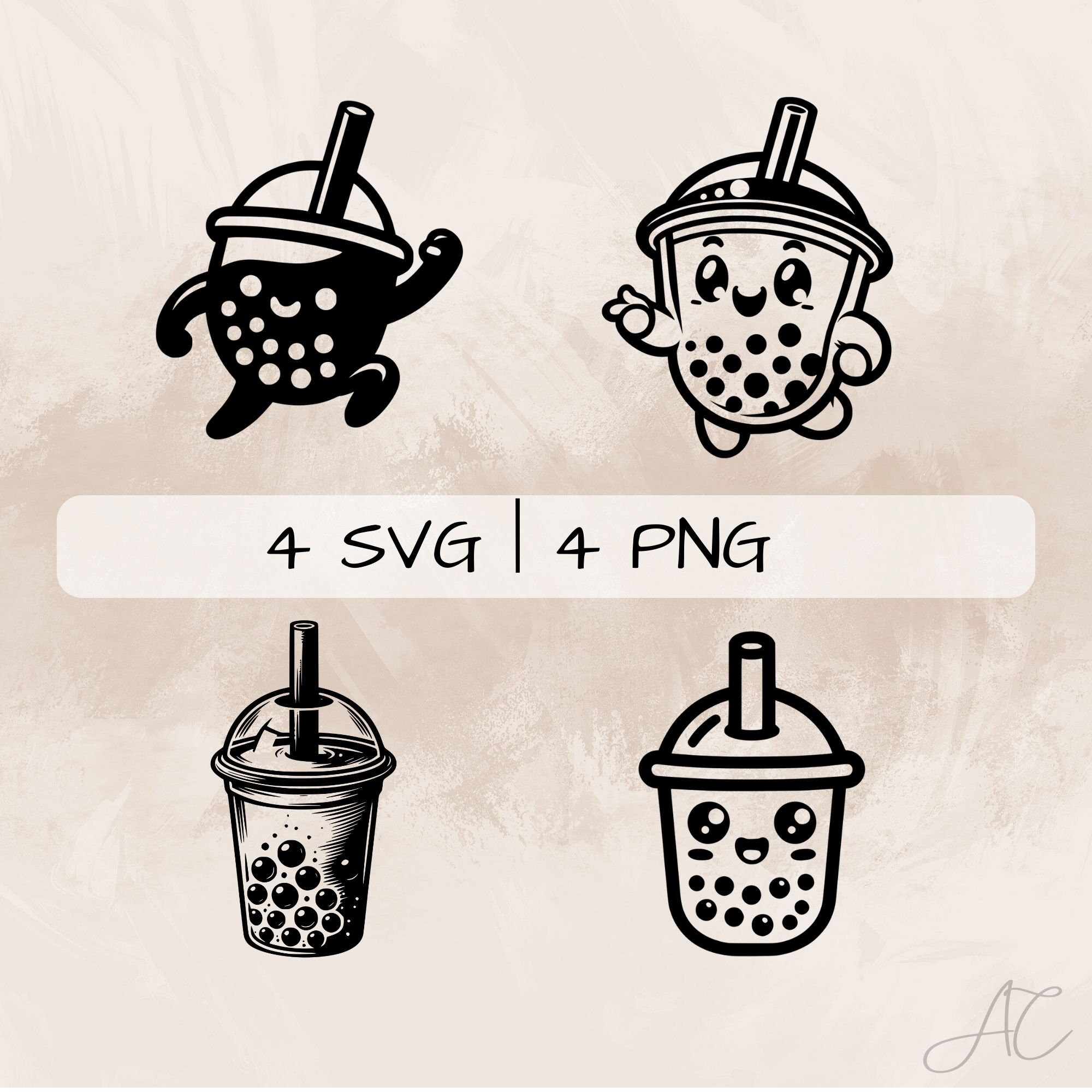 Bubble Tea SVG Bundle Ice Tea PNG Boba Tea Clipart Hand - Etsy
