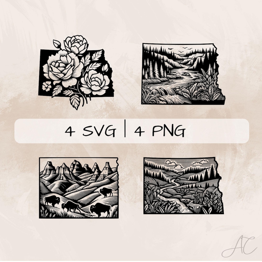 North Dakota SVG Bundle, North Dakota Map PNG ,north Dakota Outline ...