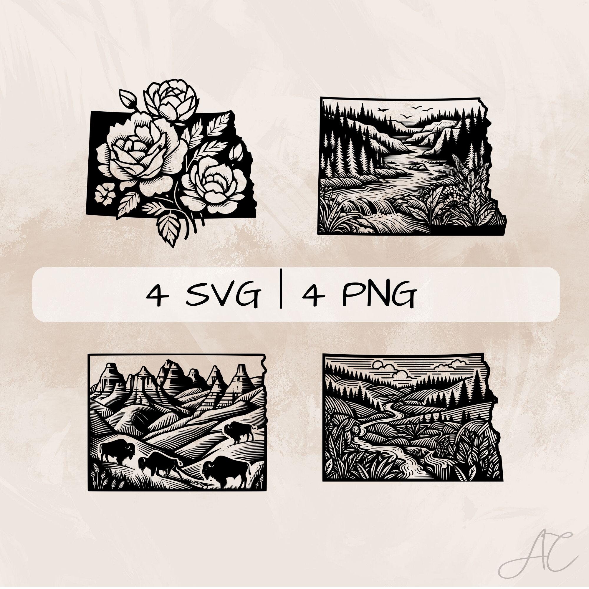 North Dakota SVG Bundle, North Dakota Map PNG ,north Dakota Outline ...