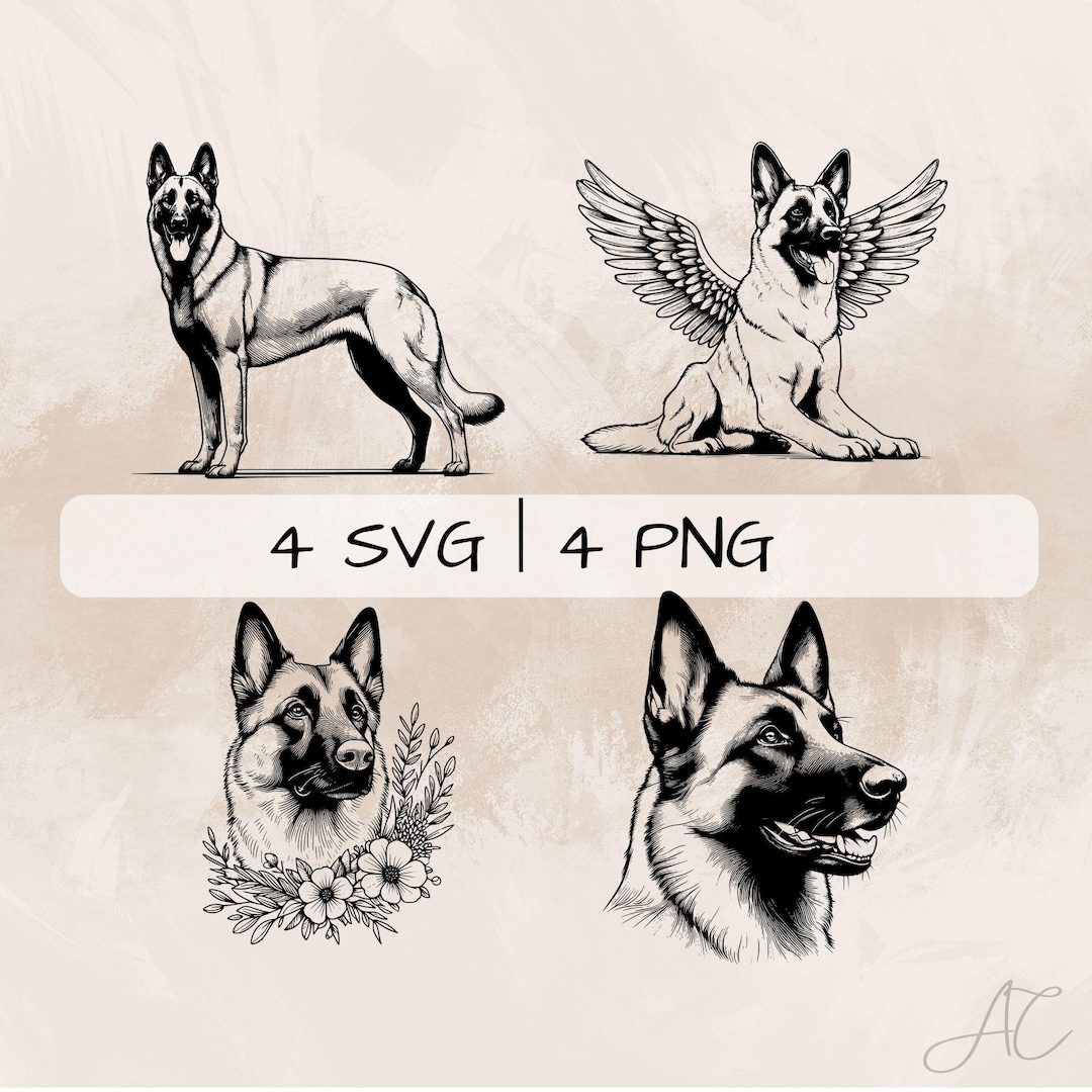 Belgian Malinois SVG Bundle, Belgian Malinois Dog PNG , Malinois ...
