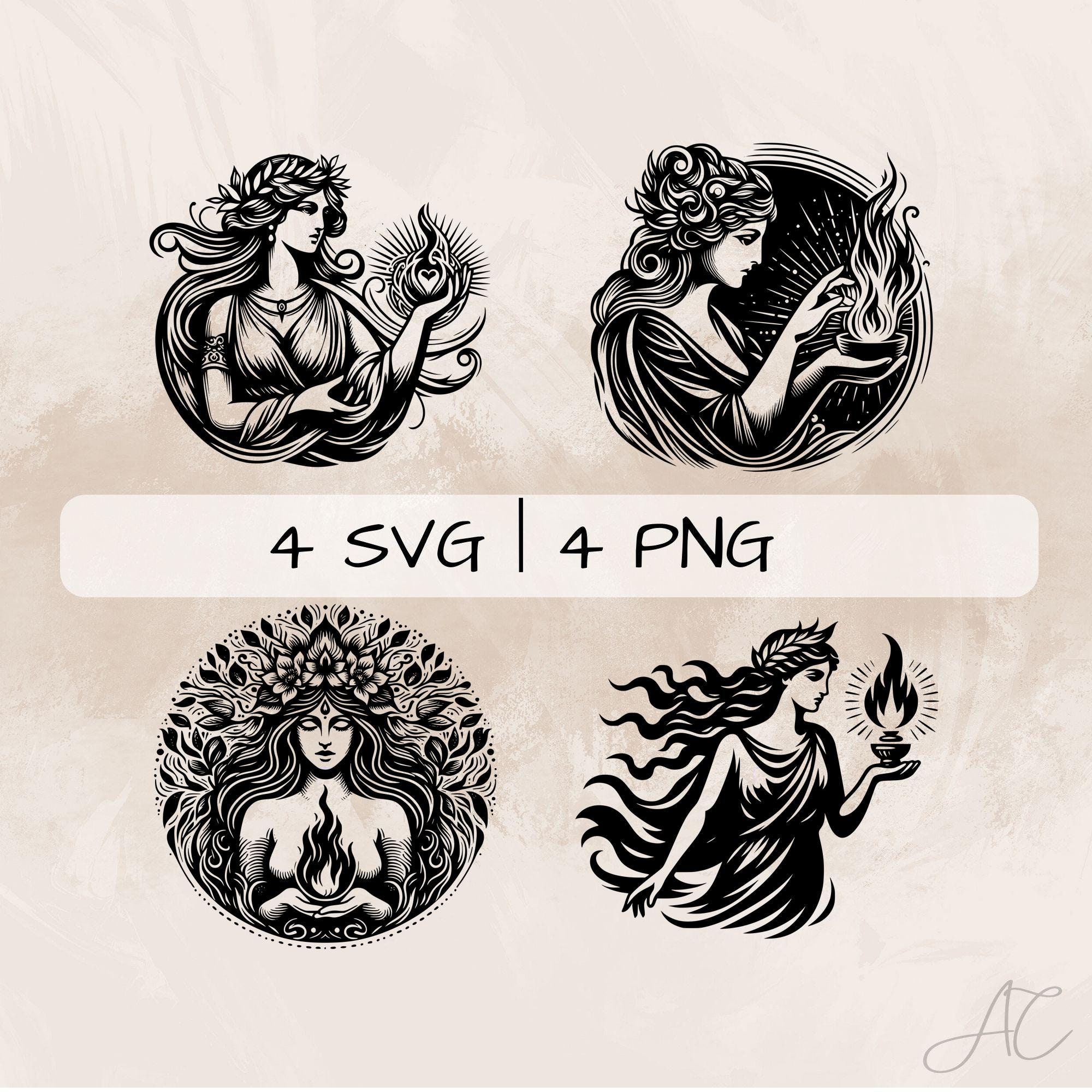 Hestia SVG Bundle, Goddess Hestia PNG , Greek Mythology Clipart, Hand ...
