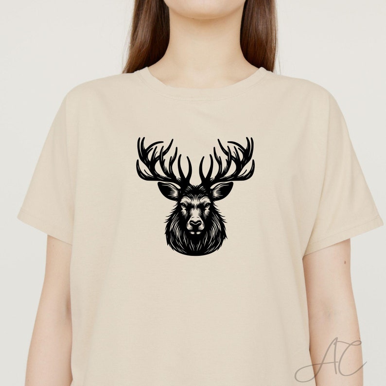 Stag SVG Bundle, Deer PNG, Floral Stag Clipart, Hand Drawn Stag ...