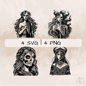 Hel SVG Bundle, Hel Goddess PNG ,norse Mythology Clipart, Hand Drawn ...