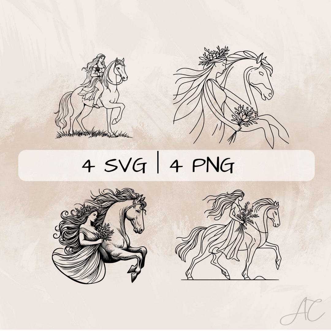 Epona SVG Bundle, Goddess of Horses PNG , Celtic Myhtology Clipart ...