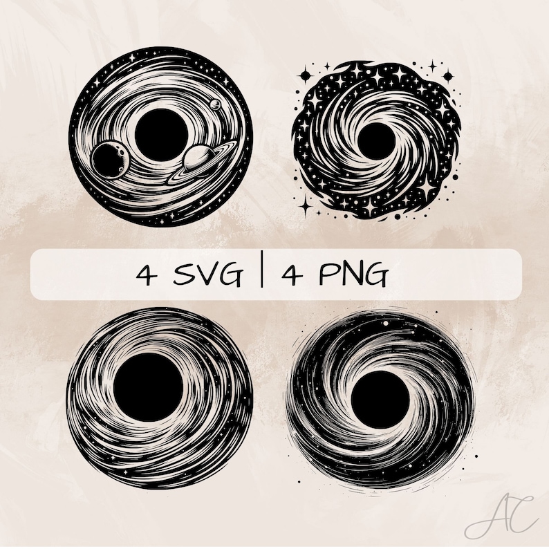 Black Hole SVG Bundle, Black Hole and Stars PNG, Black Hole in Space ...