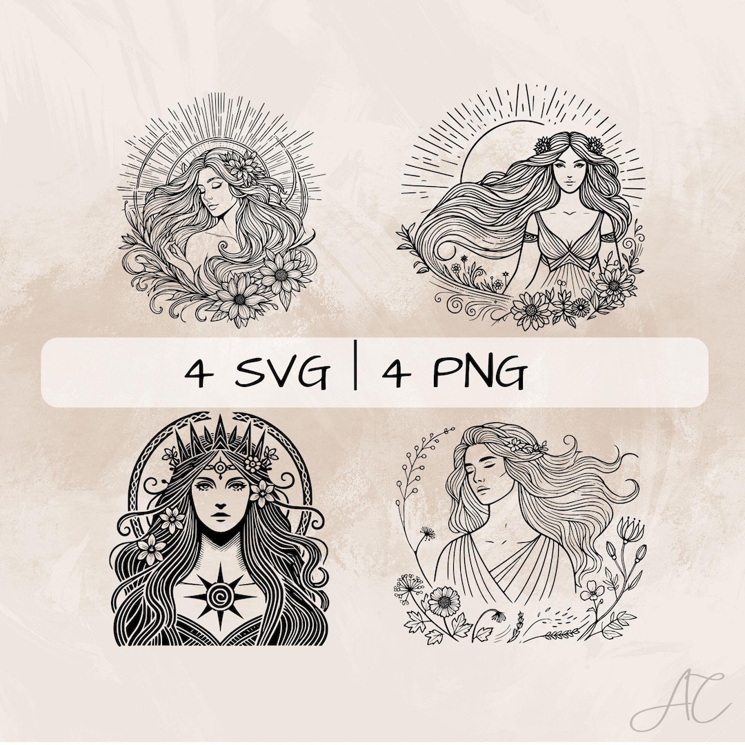 Aine SVG Bundle, Aine Goddess PNG , Irish Mythology Clipart, Hand Drawn ...
