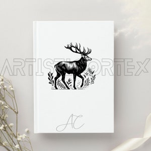 Stag SVG Bundle, Deer PNG, Floral Stag Clipart, Hand Drawn Stag ...