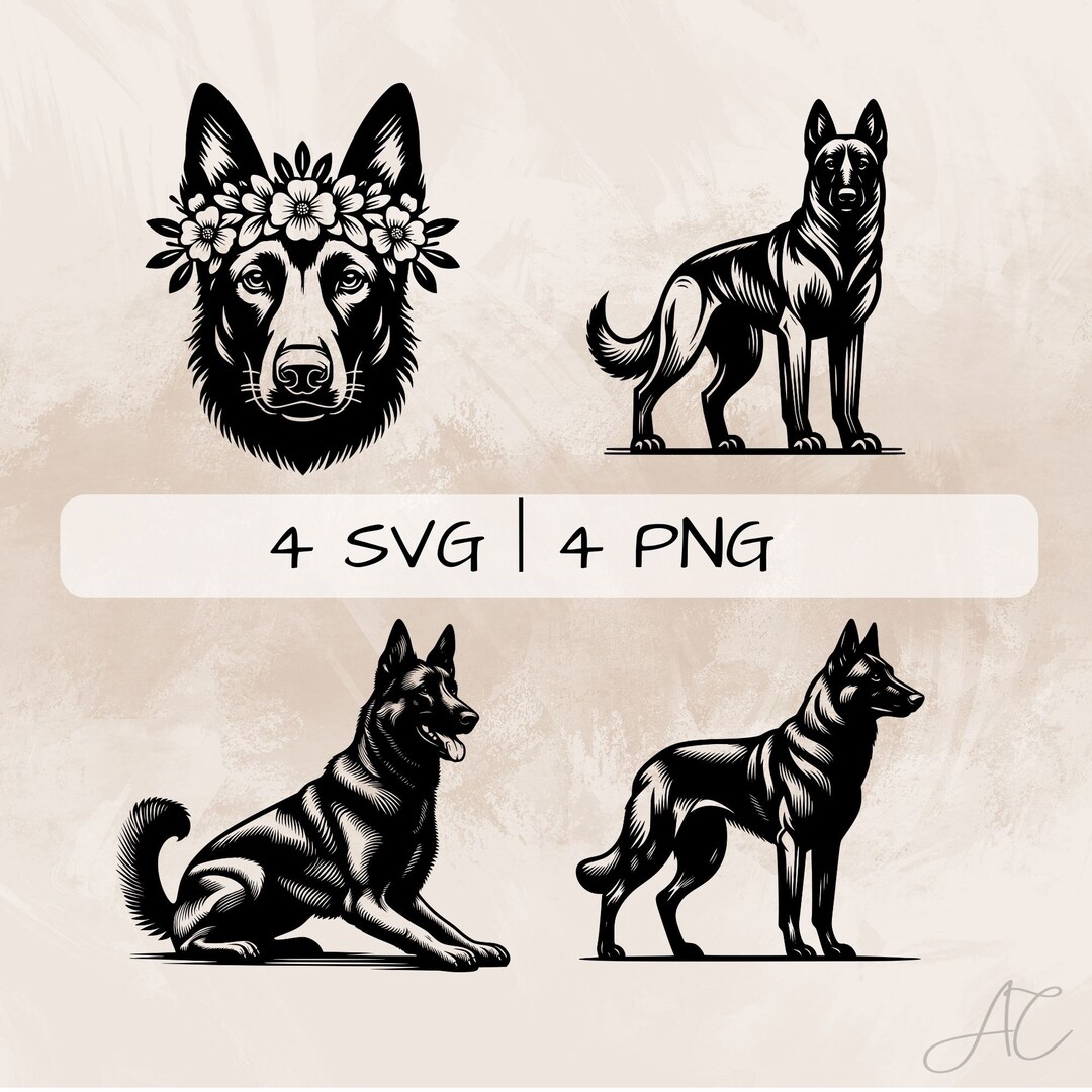 Belgian Malinois SVG Bundle, Belgian Shepherd PNG, Belgian Sheepdog ...