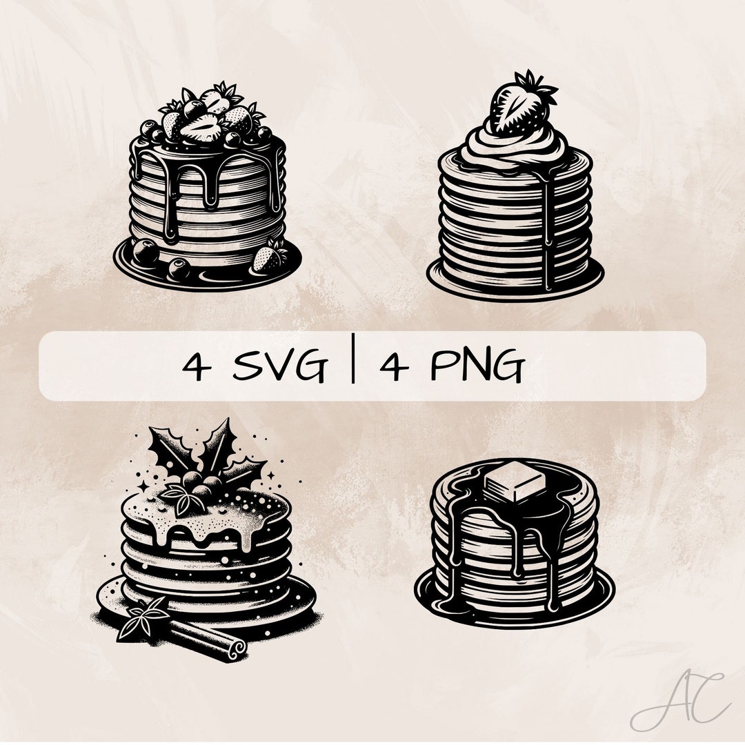 Pancakes SVG Bundle, Pancake With Berries PNG, Pancake With Butter ...