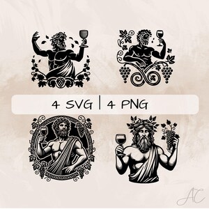 Dionysus SVG Bundle, God of Wine PNG ,greek Mythology Clipart, Hand ...