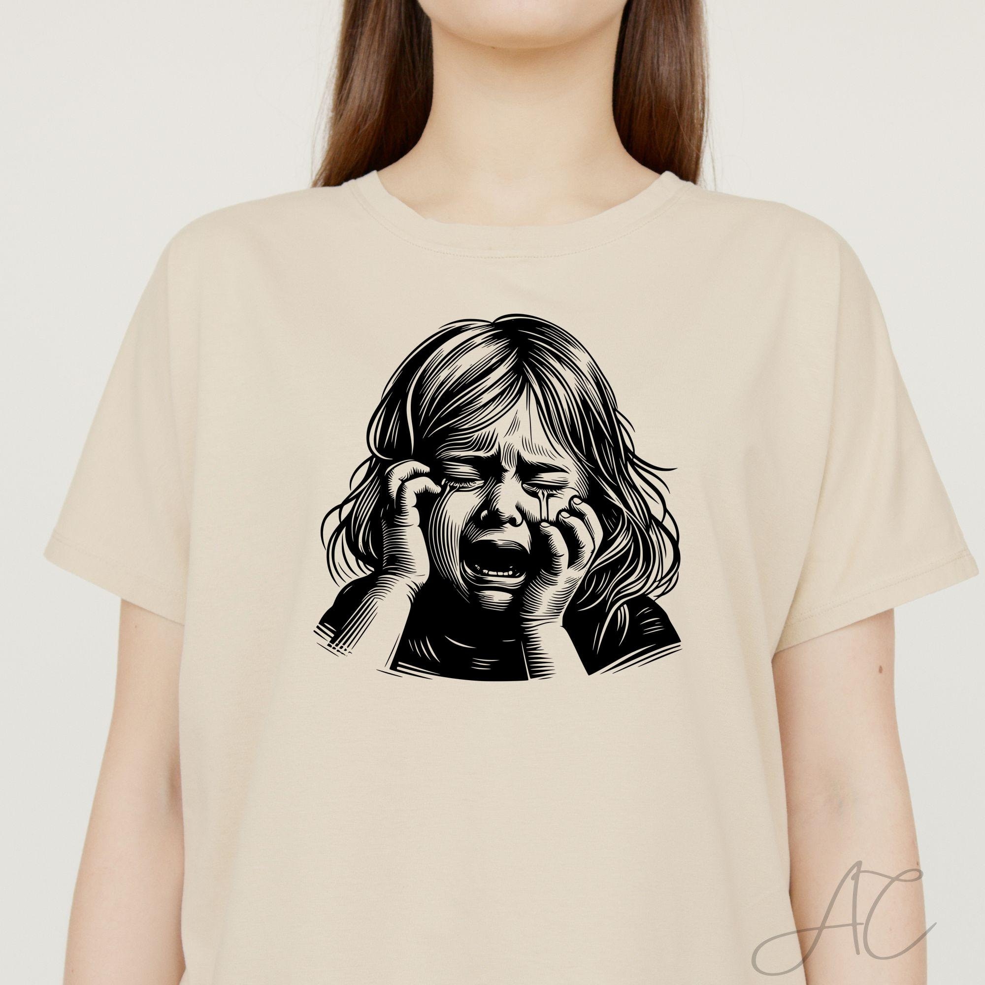 Crying Child SVG Bundle, Crying Girl PNG ,crying Baby Clipart, Hand ...