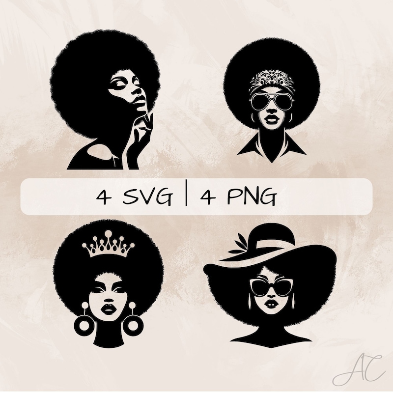 Afro Svg - Etsy