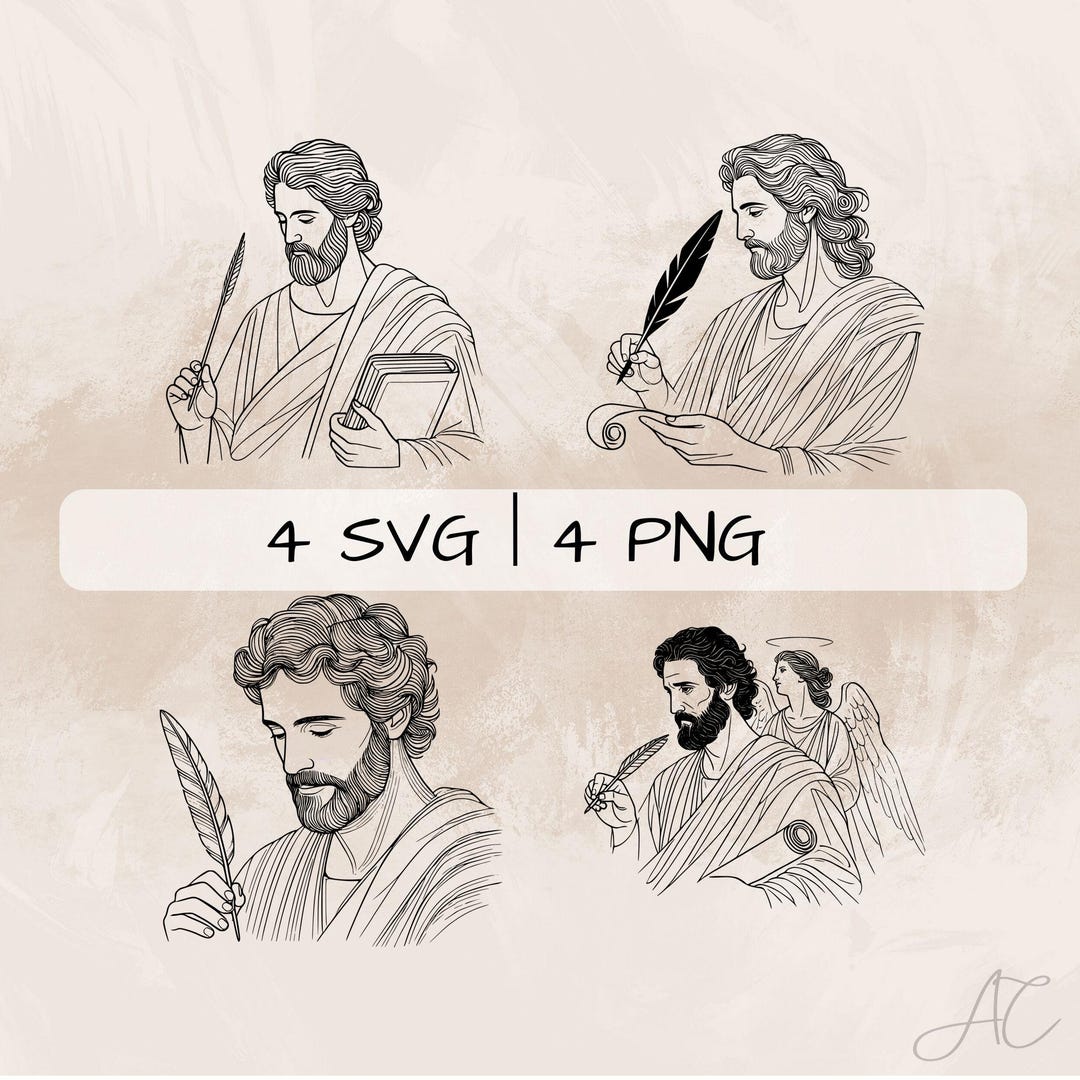 Matthew the Apostle SVG Bundle, Saint Matthew PNG, St Matthew Clipart ...