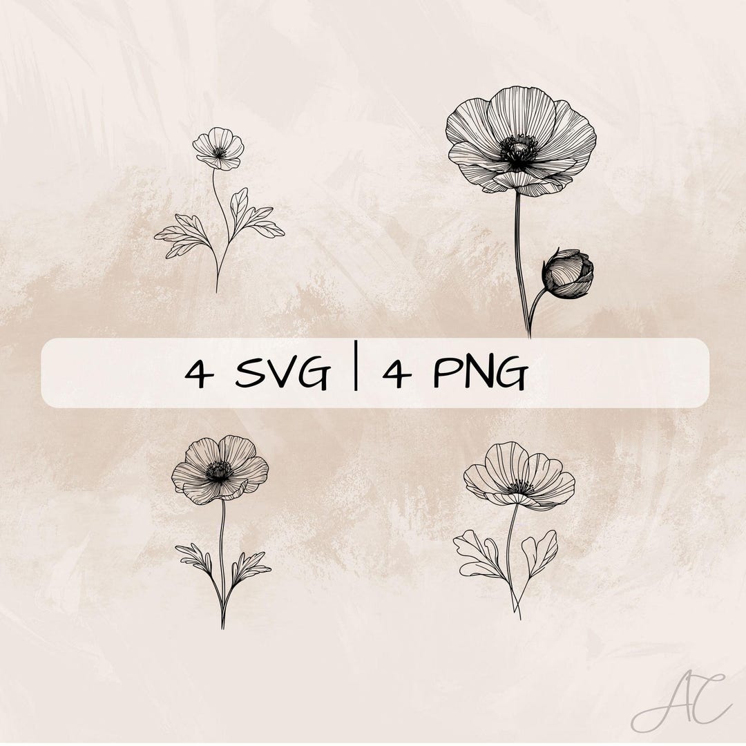 Buttercup SVG Bundle, Buttercup Line Art PNG, Delicate Buttercup ...