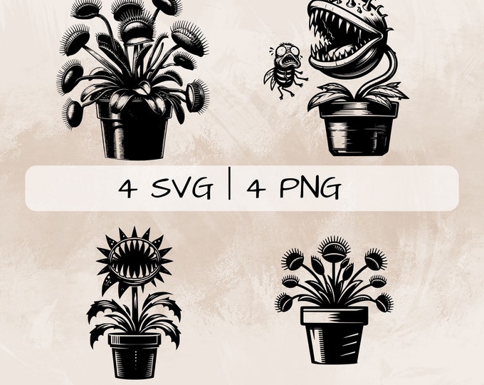 VENUS FLYTRAP SVG, Carnivorous Plant Svg Svg Files for Cricut, Insect ...