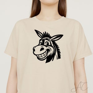 Donkey SVG Bundle, Smiling Donkey PNG ,happy Donkey Clipart, Hand Drawn ...