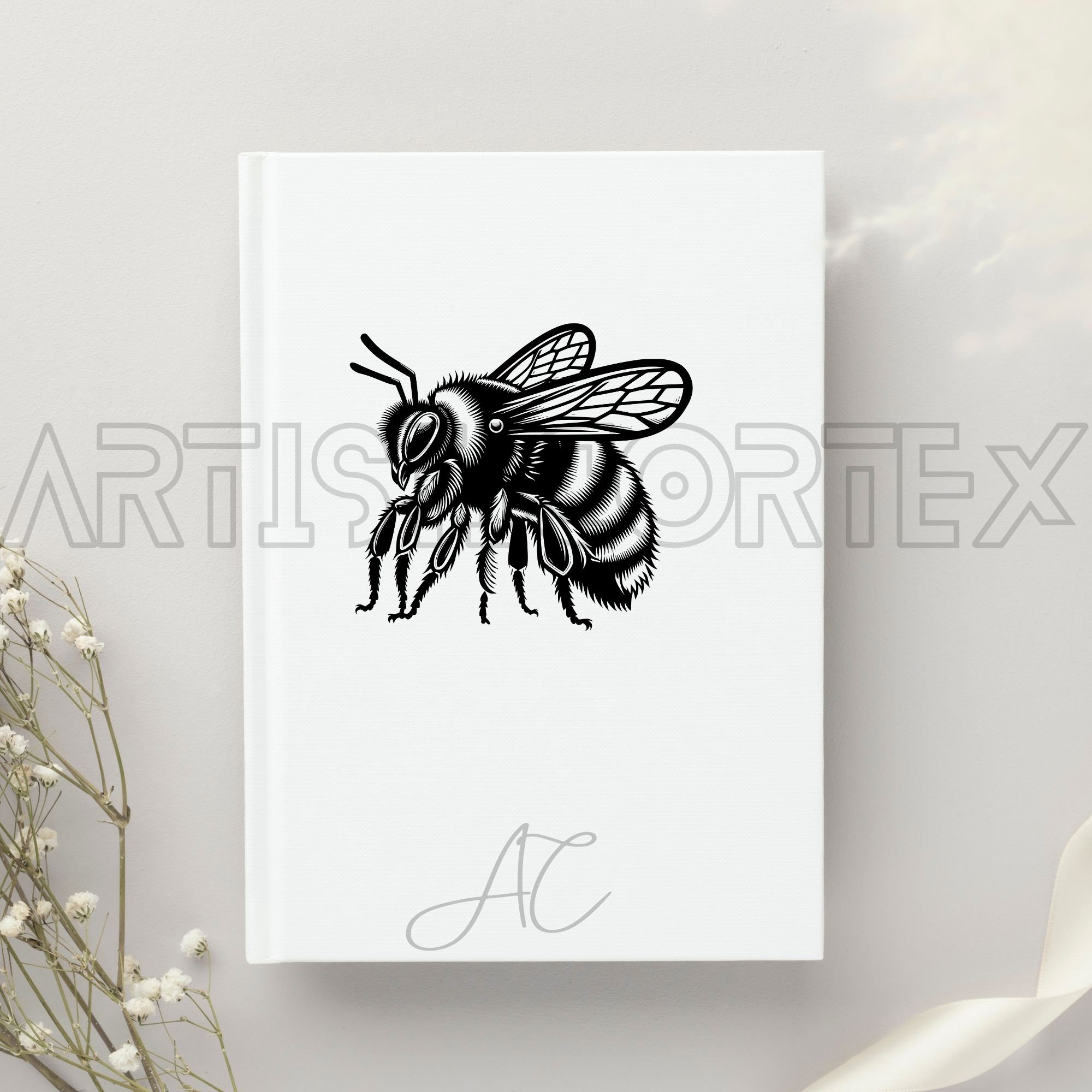 Bumblebee SVG Bundle, Bee PNG, Bumblebee and Flowers Clipart, Hand ...
