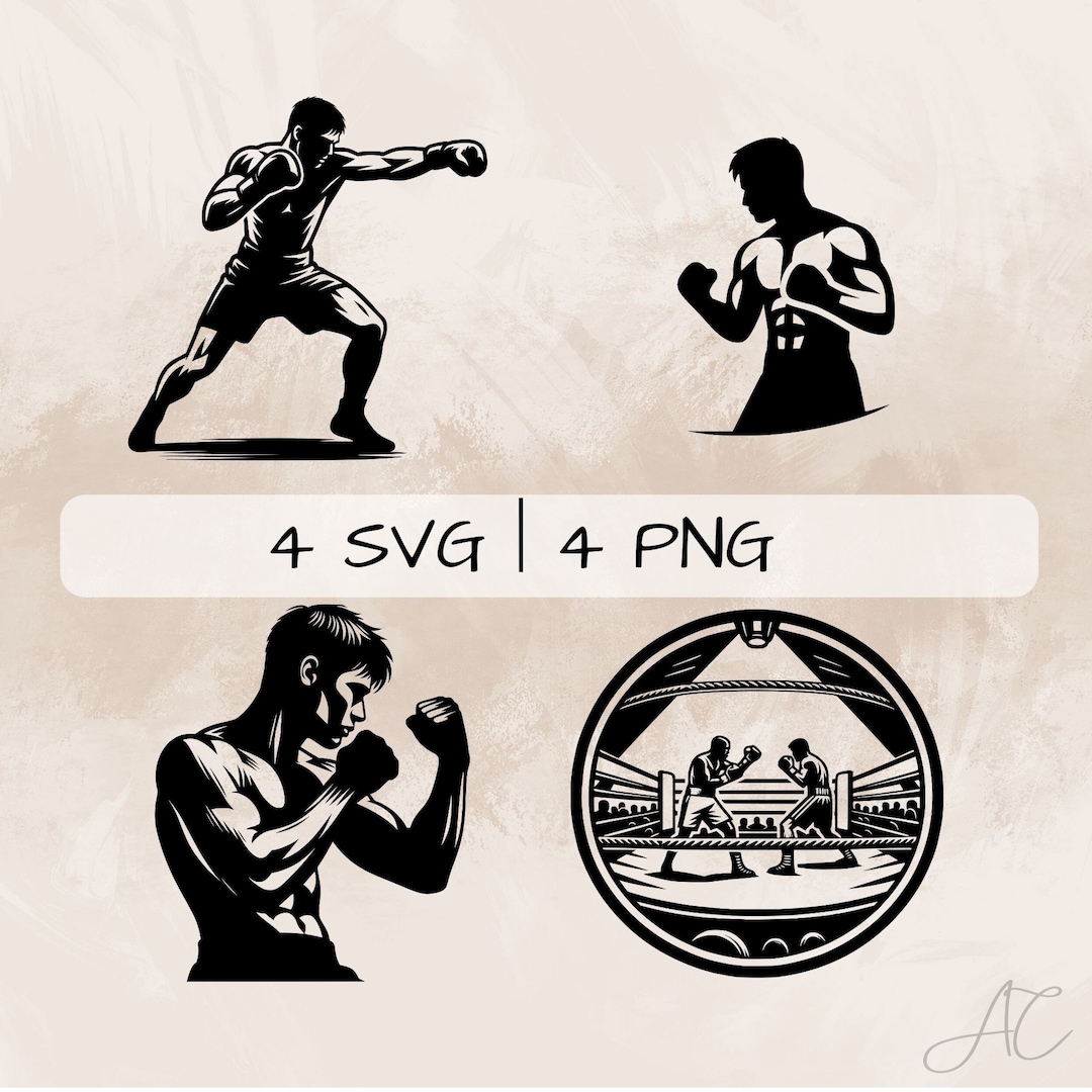 Boxing SVG Bundle, Boxing Fight PNG, MMA Clipart, Hand Drawn Boxing ...