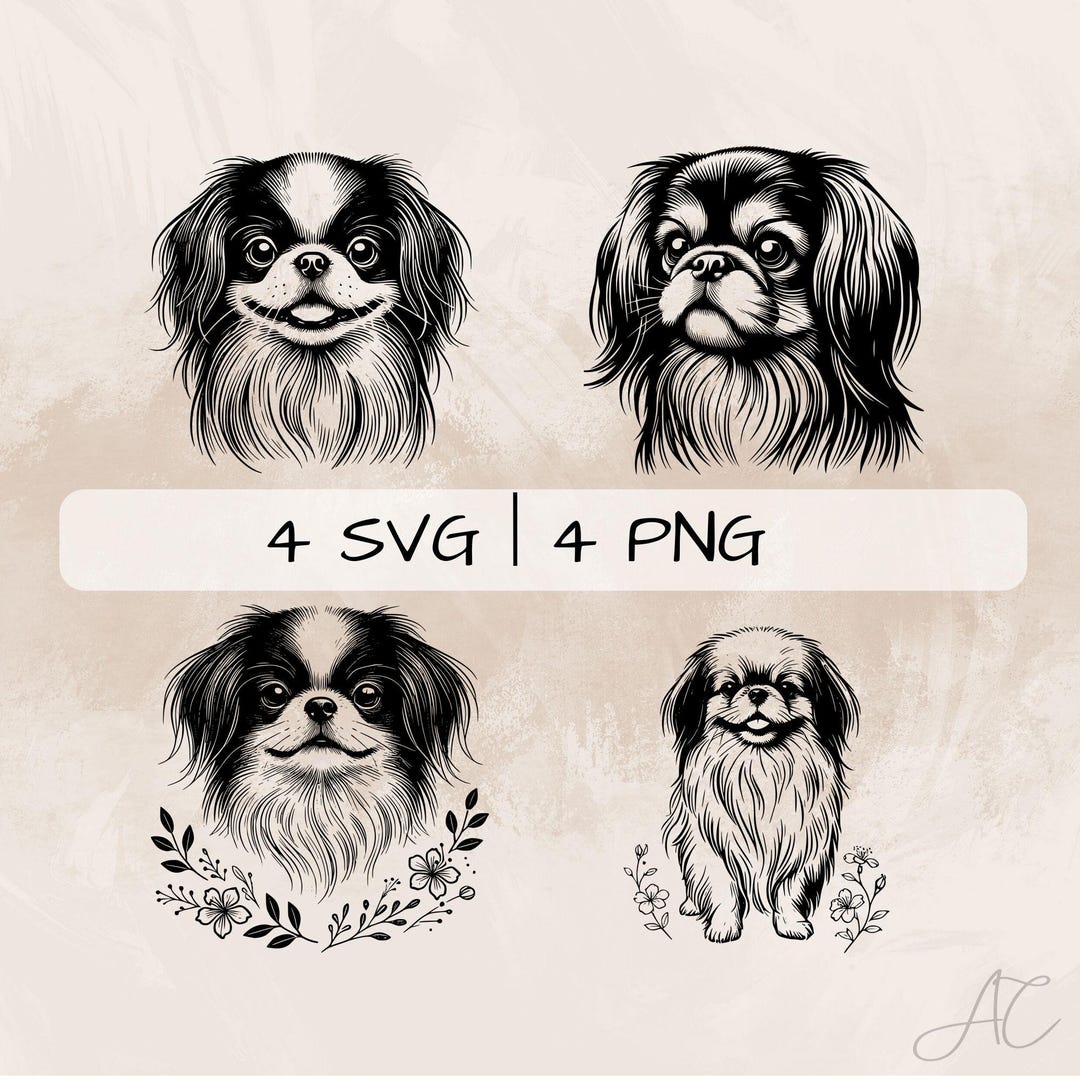 Japanese Chin SVG Bundle, Japanese Spaniel PNG, Japanese Chin Clipart ...