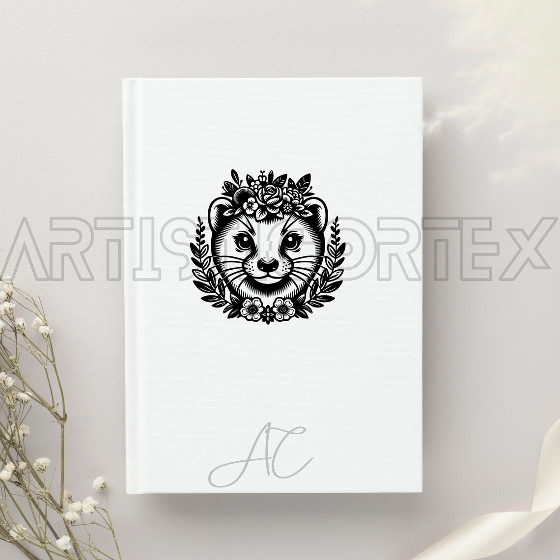 Weasel SVG Bundle, Weasel and Flowers PNG, Weasel Face Clipart, Hand ...