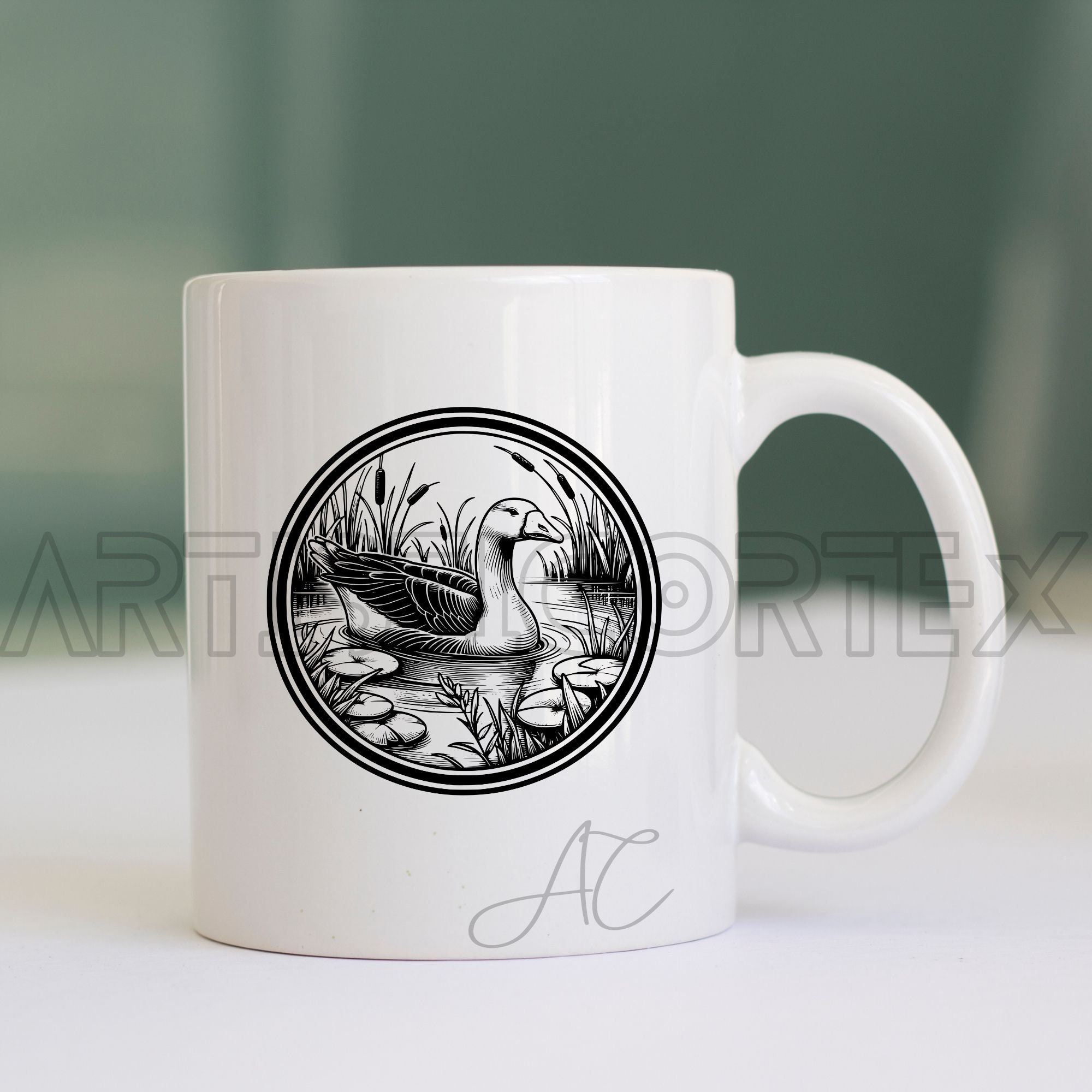 Goose SVG Bundle, Goose With Hat PNG, Goose in Pond Clipart, Hand Drawn ...