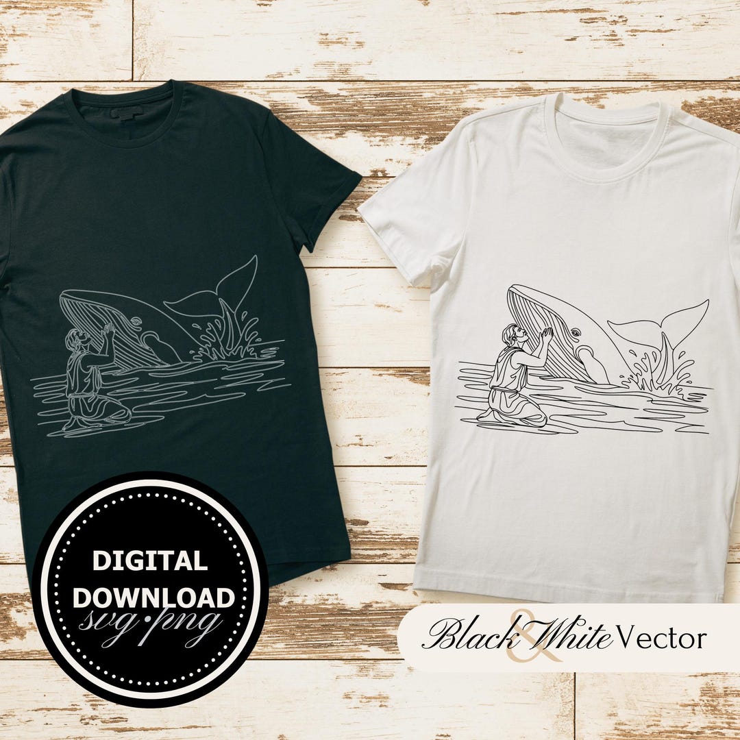 Jonah SVG Bundle, Jonah and the Whale PNG , Bible Clipart, Hand Drawn ...