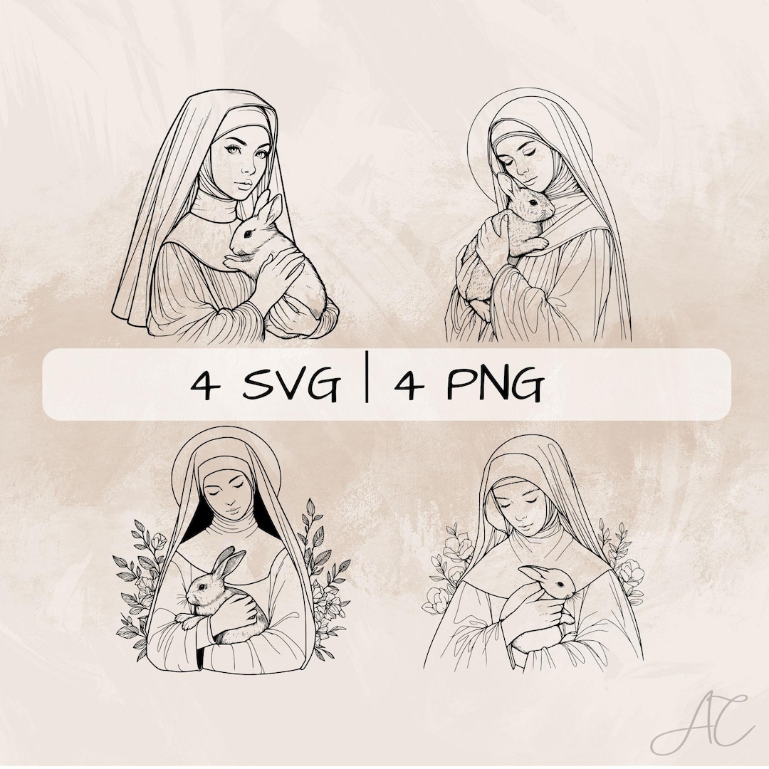 Saint Melangell SVG Bundle, St Melangell and Rabbit PNG, St Melangell ...