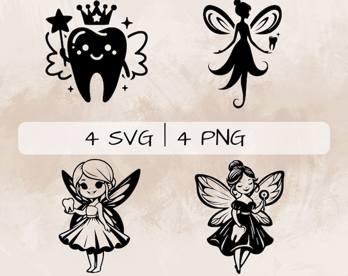 Tooth Fairy Clipart Bundle. Cute Tooth Fairies, Kawaii Teeth, Tooth ...