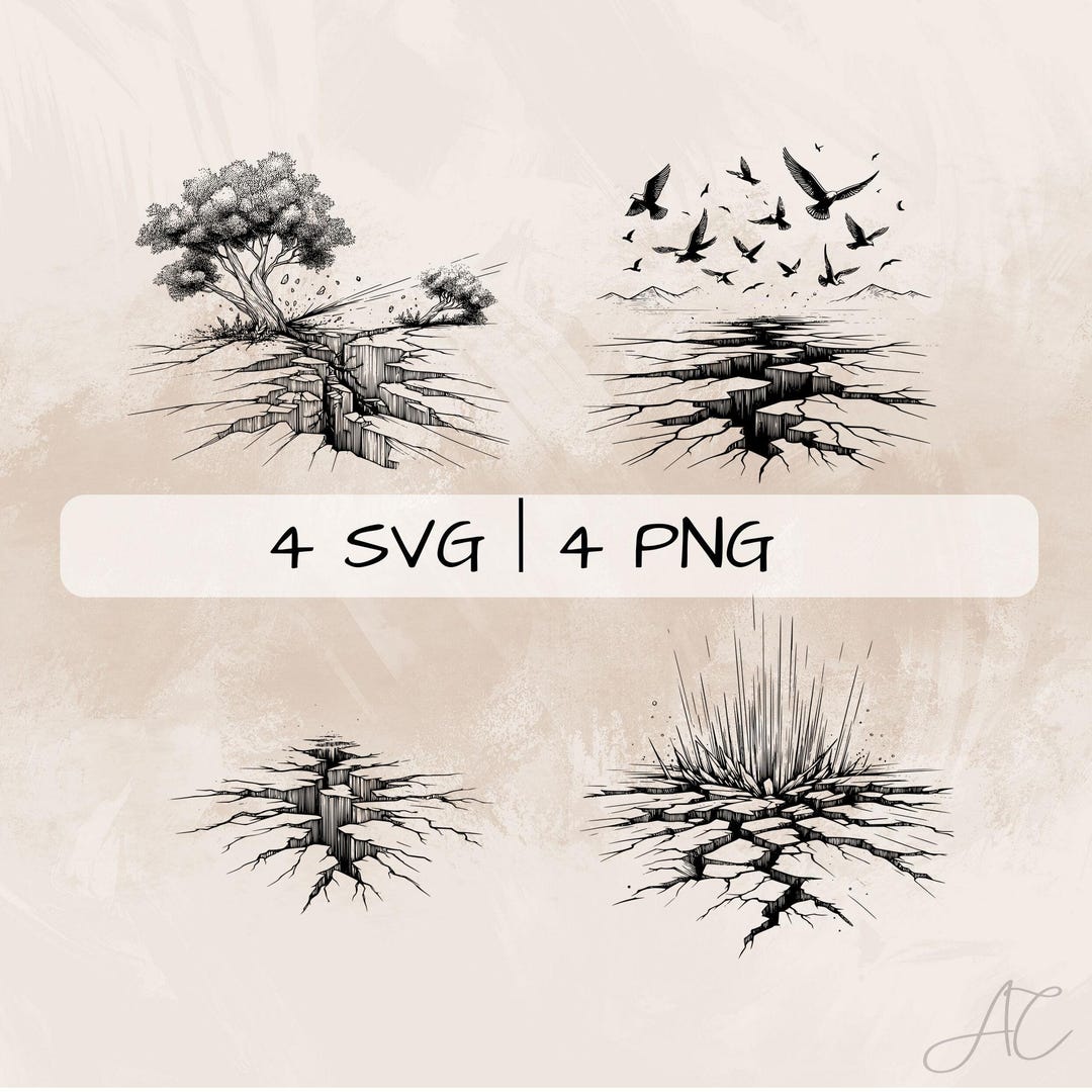 Earthquake SVG Bundle, Earthquake PNG , Natural Disaster Clipart, Hand ...