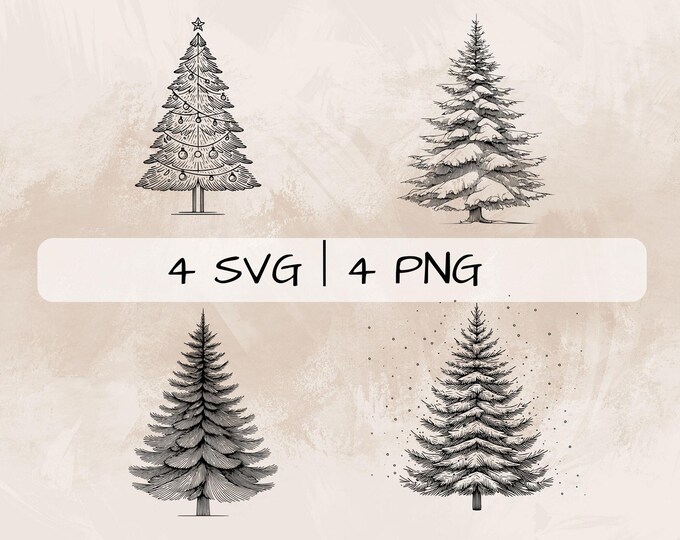 Fir Tree SVG Bundle, Fir Tree Icon Clipart, 15 Fir Tree Silhouette Cut ...