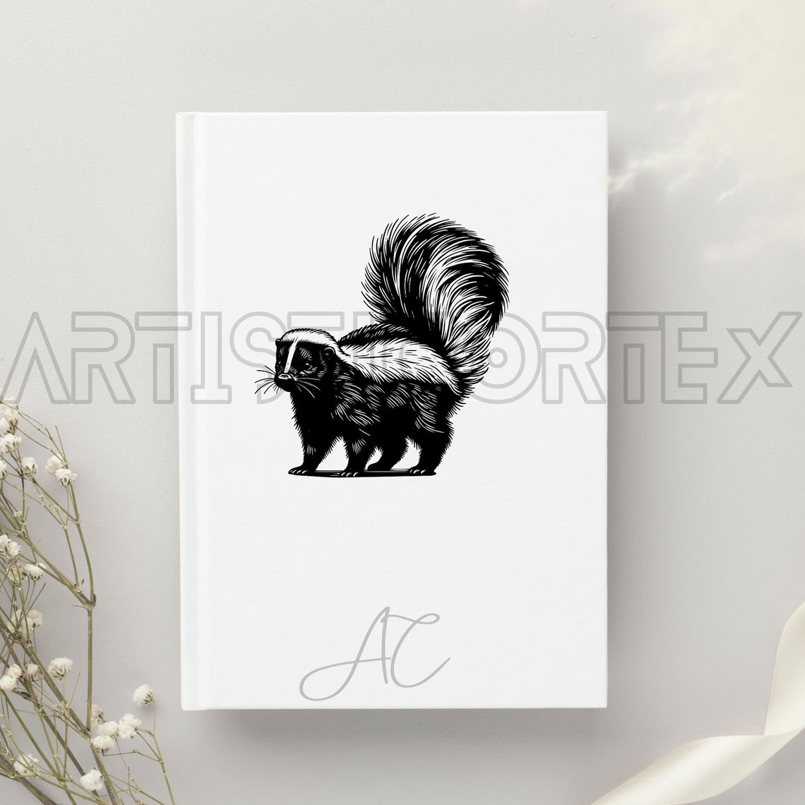 Skunk SVG Bundle, Skunk in Toilet PNG, Skunk With Kits Clipart, Hand ...