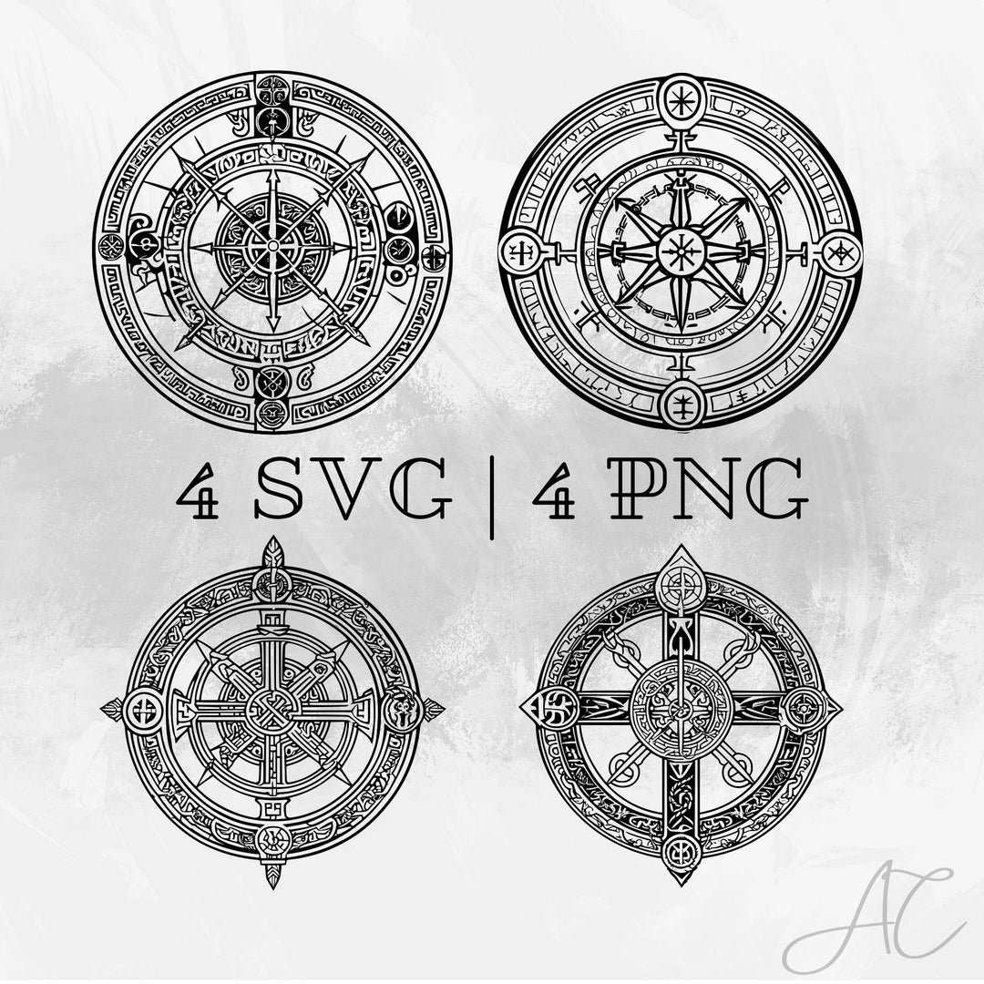 Vegvisir SVG Vegvisir Kompass PNG Wikinger Kompass Vektor - Etsy Österreich