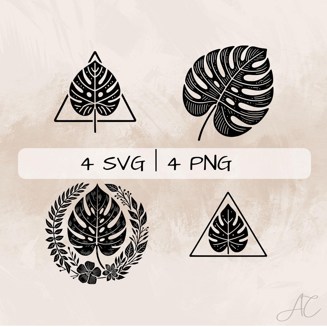 Monstera Leaf SVG Bundle, Swiss Cheese Plant PNG , Monstera Clipart ...
