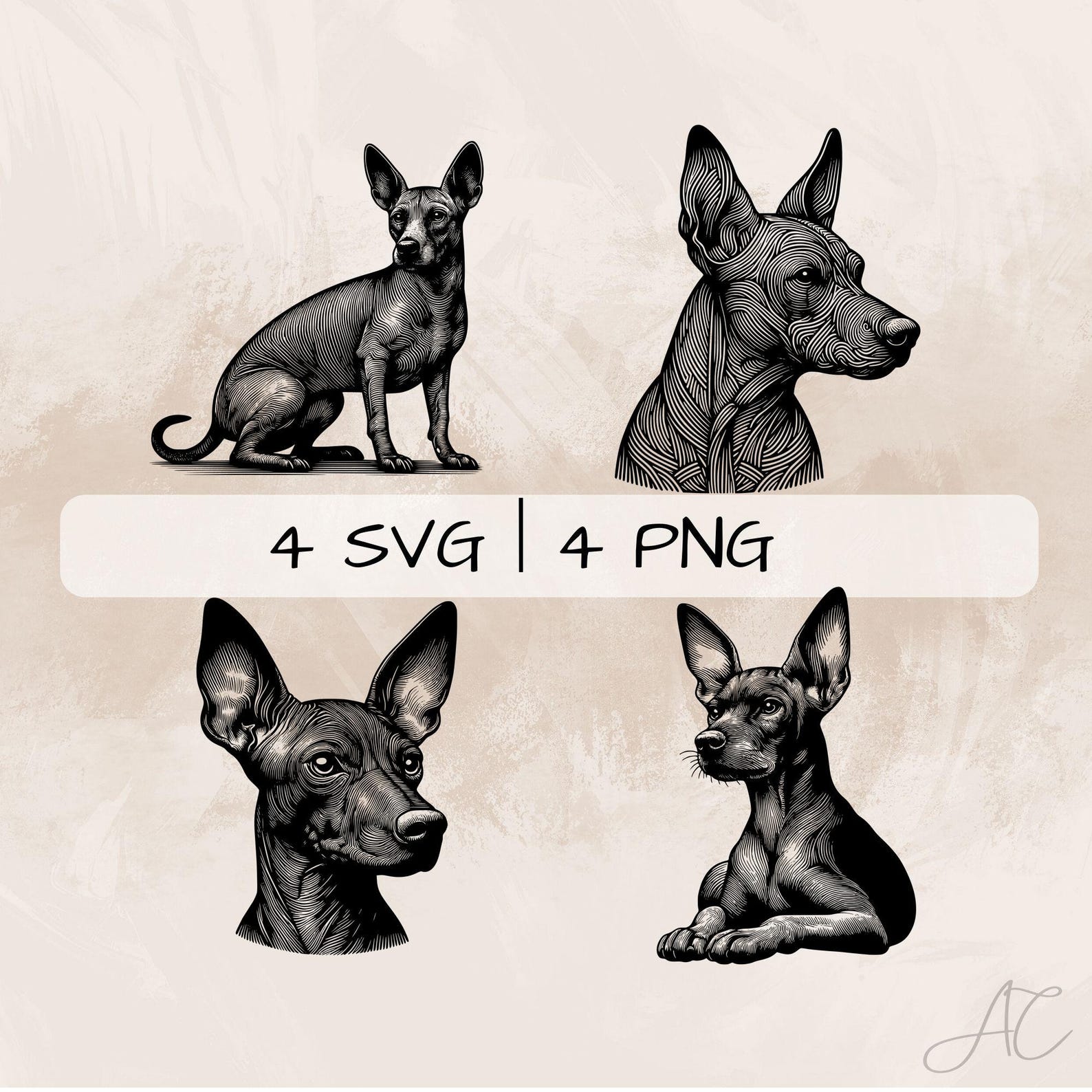 Xoloitzcuintli SVG Bundle, Cute Xoloitzcuintli PNG, Xoloitzcuintli Face ...