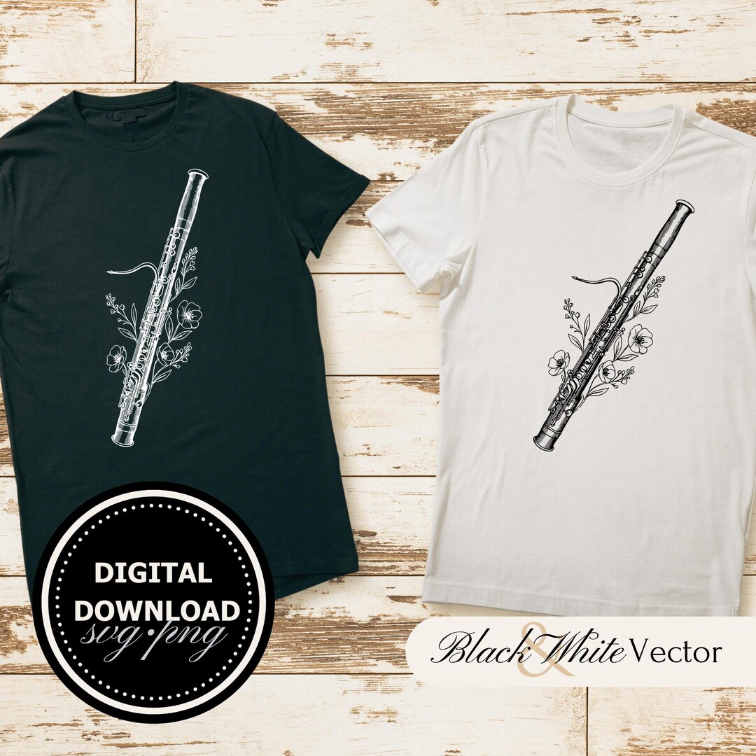 Bassoon SVG Bundle, Floral Bassoon PNG ,bassoon With Flowers Clipart ...