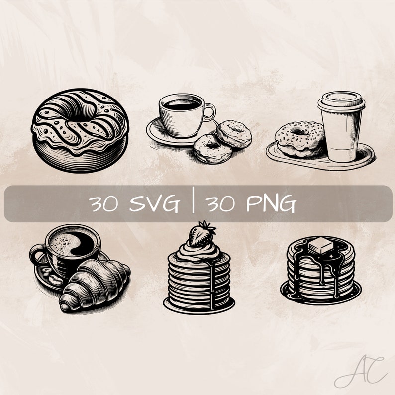 Mega Coffee Shop SVG Bundle, Food and Drink PNG, Coffee Shop Clipart ...