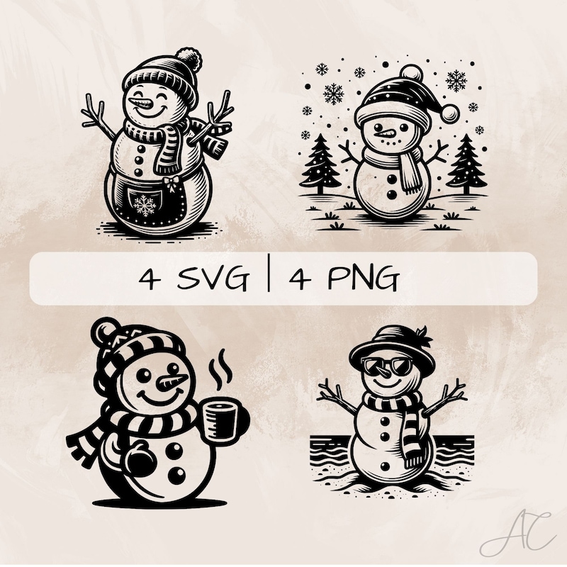 Cute Snowman Svg - Etsy