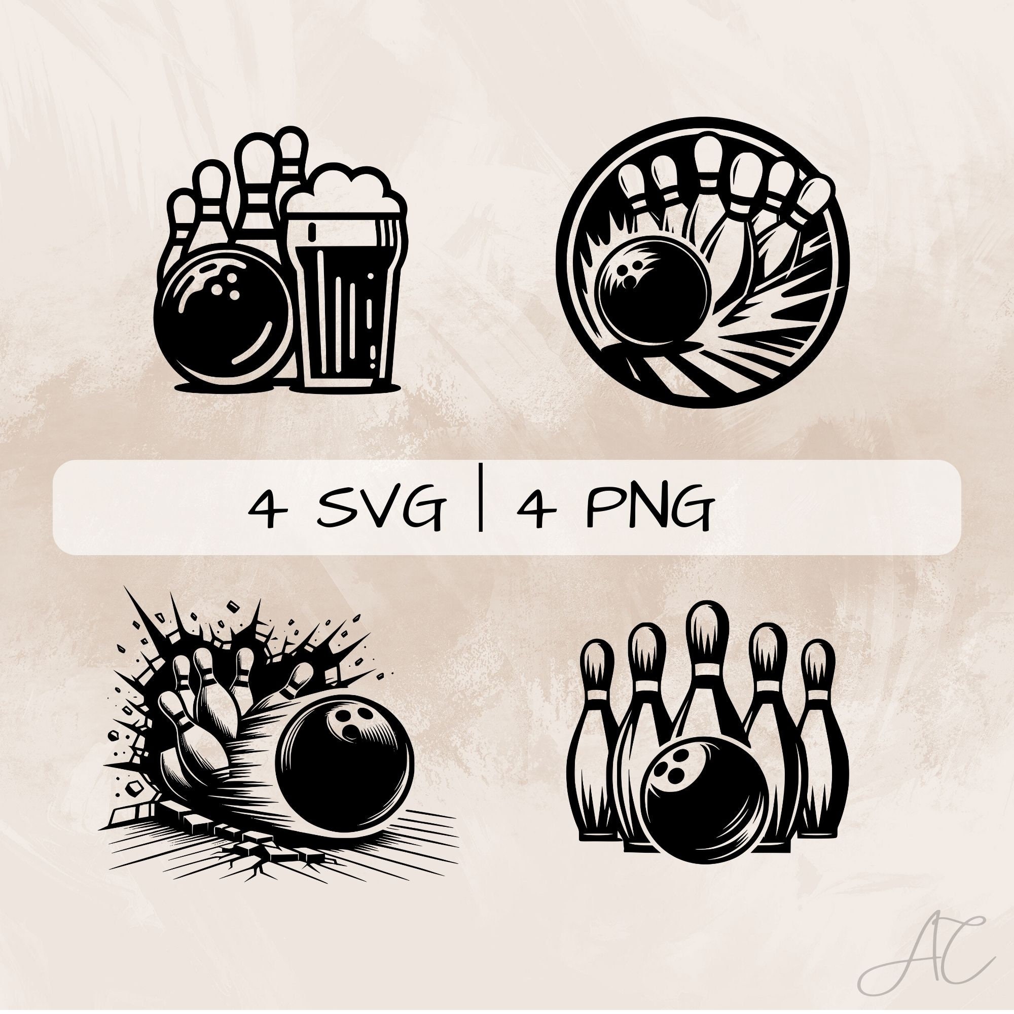 Bowling SVG Bundle, Bowling and Beer PNG, Smashing Bowling Clipart ...