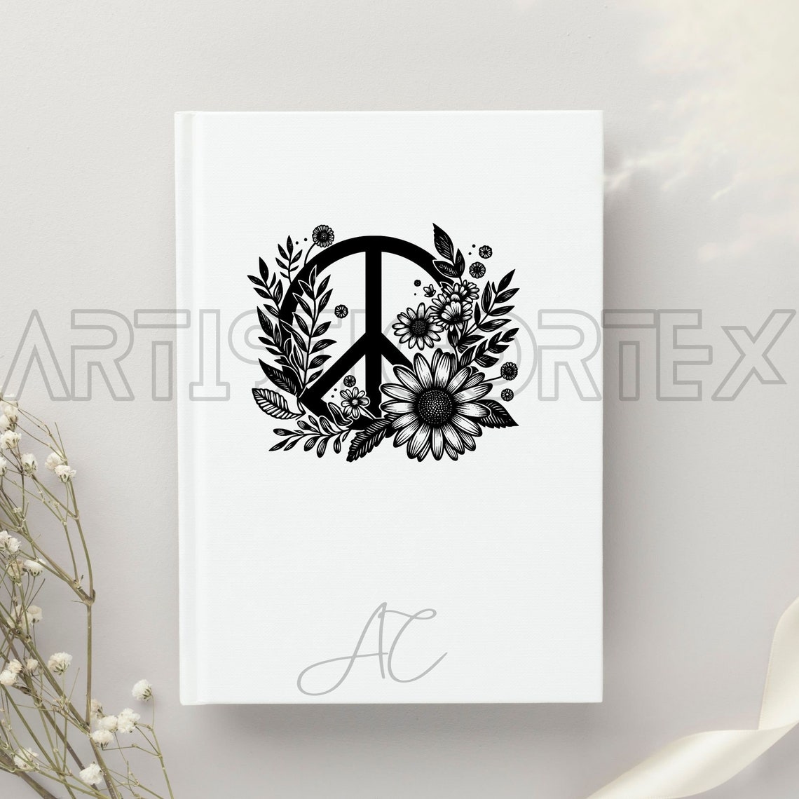 Daisy and Peace Sign SVG Bundle, Daisy PNG, Peace Sign Clipart, Hand ...