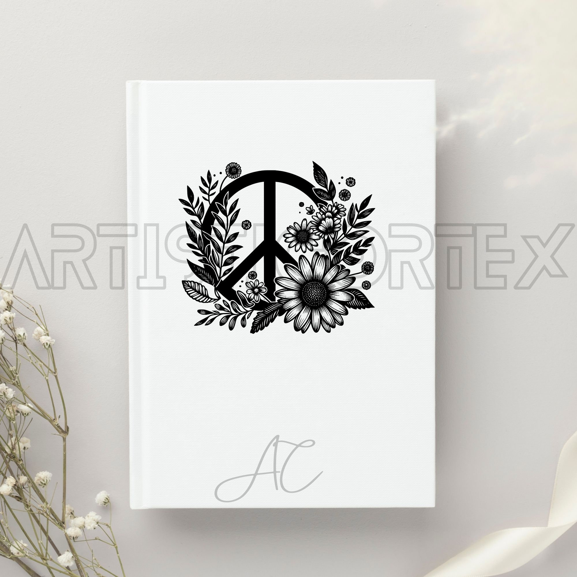 Daisy and Peace Sign SVG Bundle, Daisy PNG, Peace Sign Clipart, Hand ...