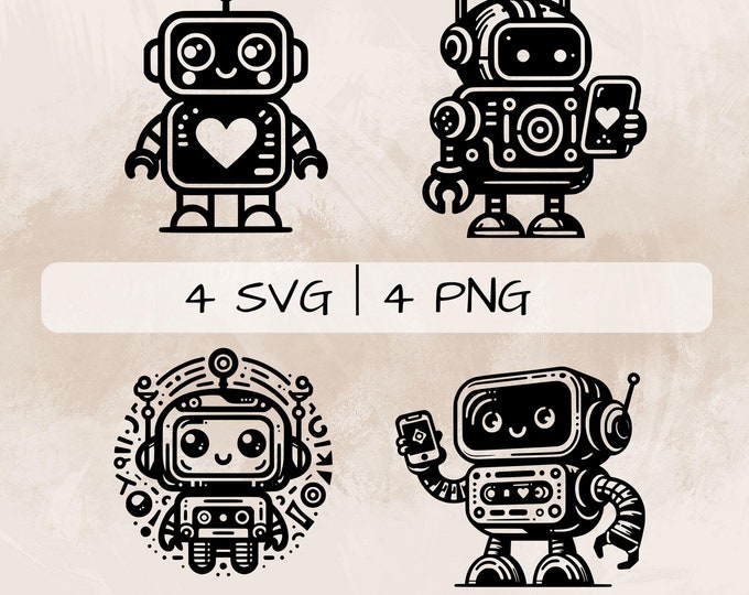 Cute Robot Clipart Vector Graphic Svg Png Jpg Eps Side Profile Robot ...