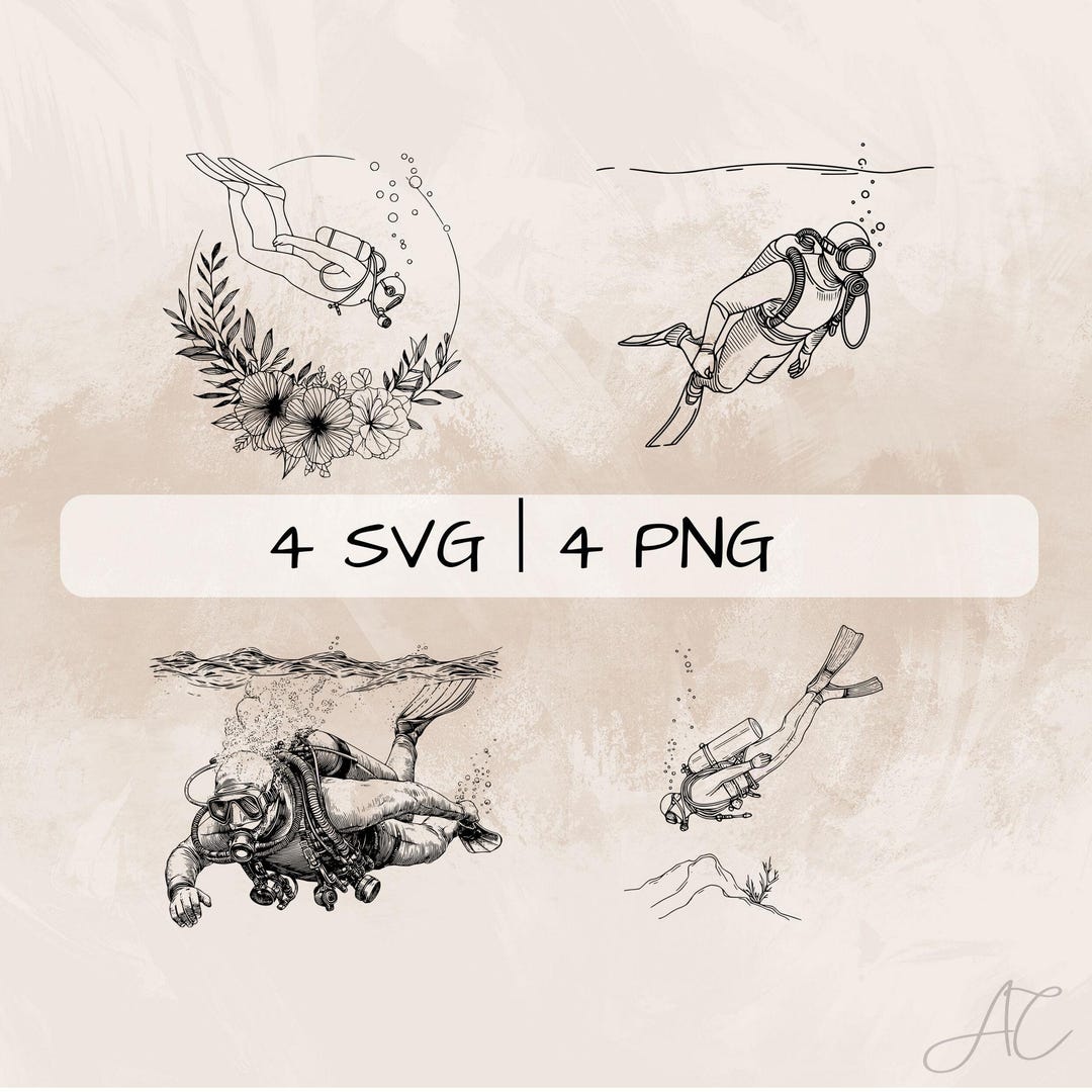 Scuba Diving SVG Bundle, Scuba Diver PNG ,scuba Diving Clipart, Hand ...