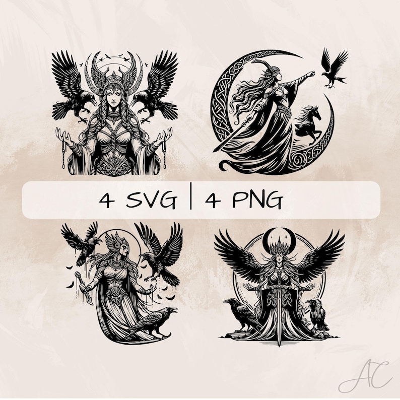 Morrigan Goddess SVG Bundle, Celtic Morrigan PNG , Celtic Mythology ...