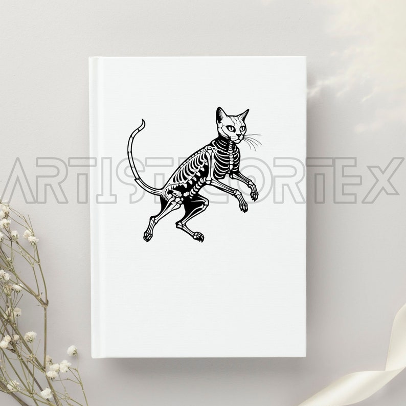 Realistic Cat Skeleton SVG PNG Digital Download Halloween - Etsy