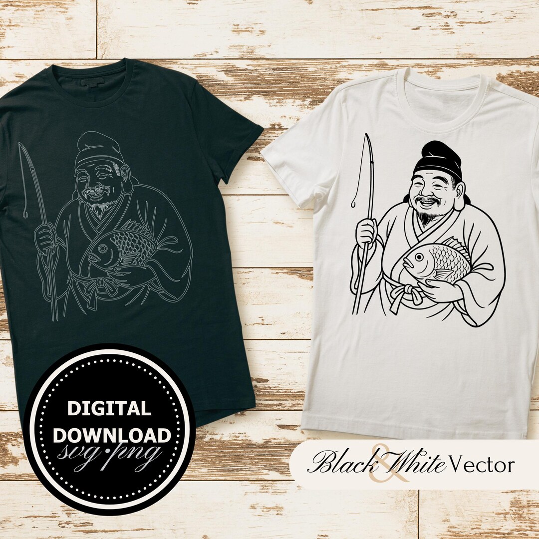 Ebisu God SVG Bundle, Ebisu PNG ,god of Luck Clipart, Hand Drawn Ebisu ...