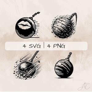Wrecking Ball SVG Bundle, Wrecking Ball PNG, Wrecking Ball With a Kiss ...