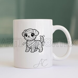 Mummy Dog SVG Bundle, Cute Mummy Dog PNG, Cute Halloween Clipart, Hand ...