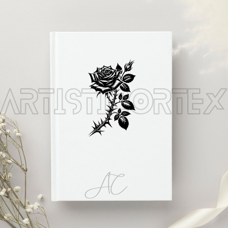 Rose SVG Bundle, Rose and Bear PNG, Rose With Thorns Clipart, Hand ...