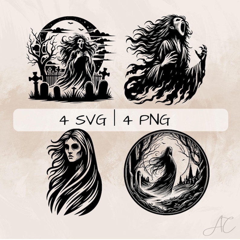 Banshee SVG Bundle, Banshee Scream PNG ,banshee Face Clipart, Hand ...