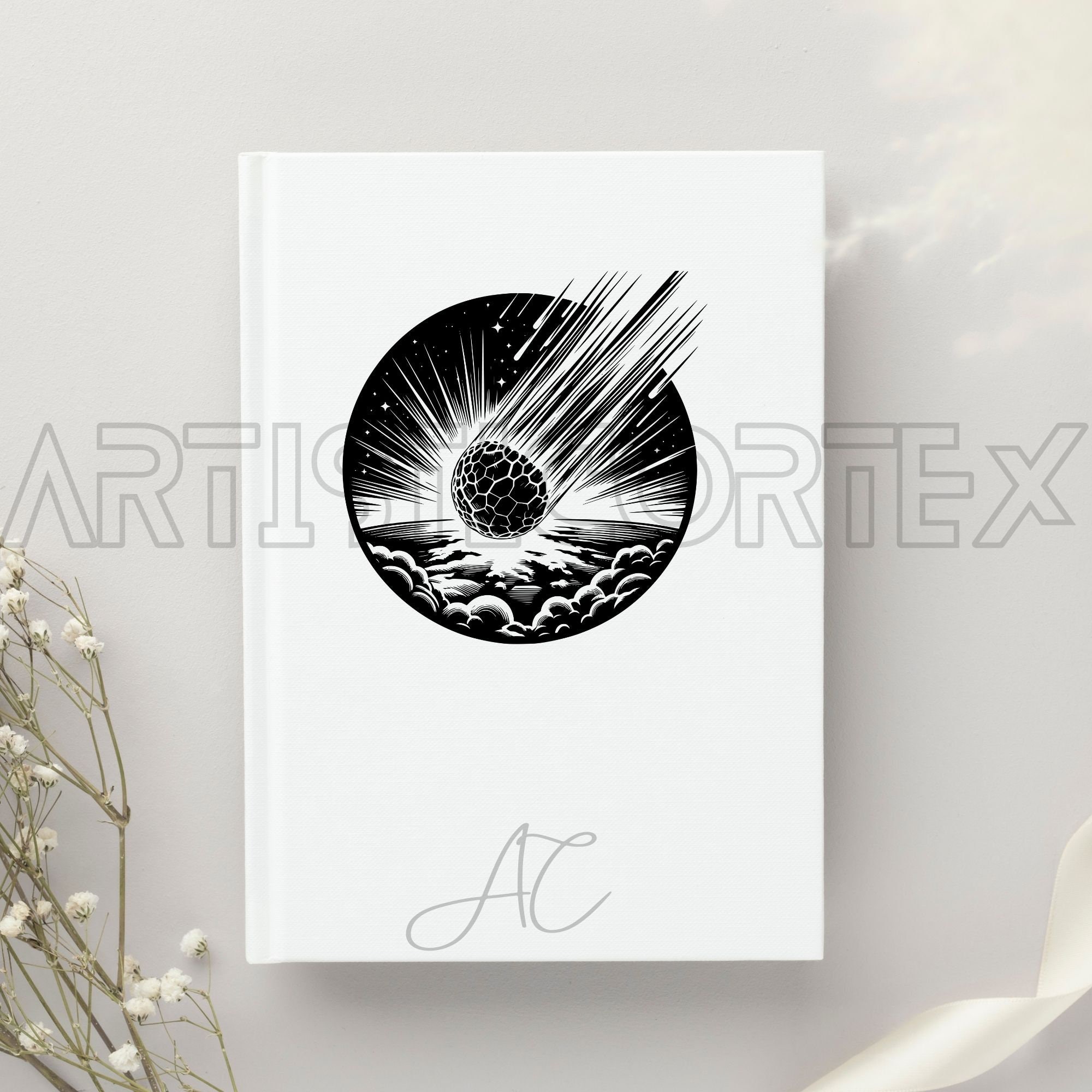 Meteor SVG Bundle, Asteroid PNG, Meteor and Earth Clipart, Hand Drawn ...